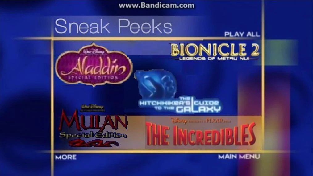 Sneak Peeks Menu (The Rescuers 2004 DVD) | Sneak Peeks Menu Wiki | Fandom