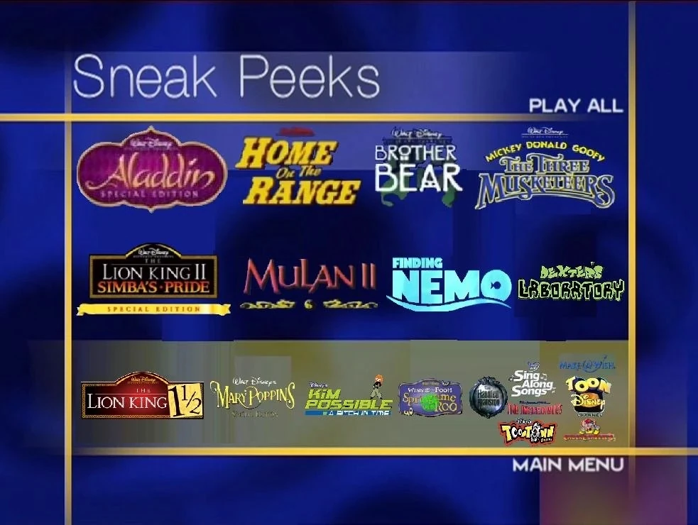 Sneak Peeks Menu from Cats Don't Dance (1998) 2004 DVD | Sneak Peeks Menu Wiki | Fandom