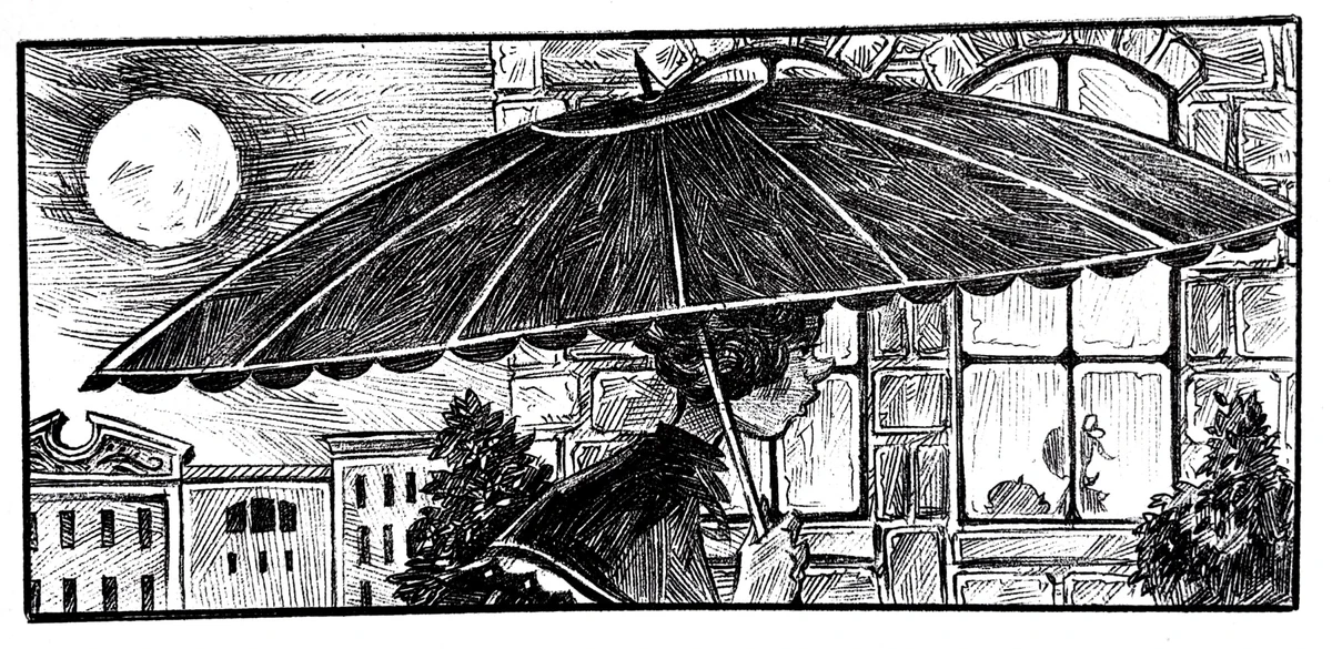 Stranger With an Umbrella Lurking Outside the Poe House | Lemony ...