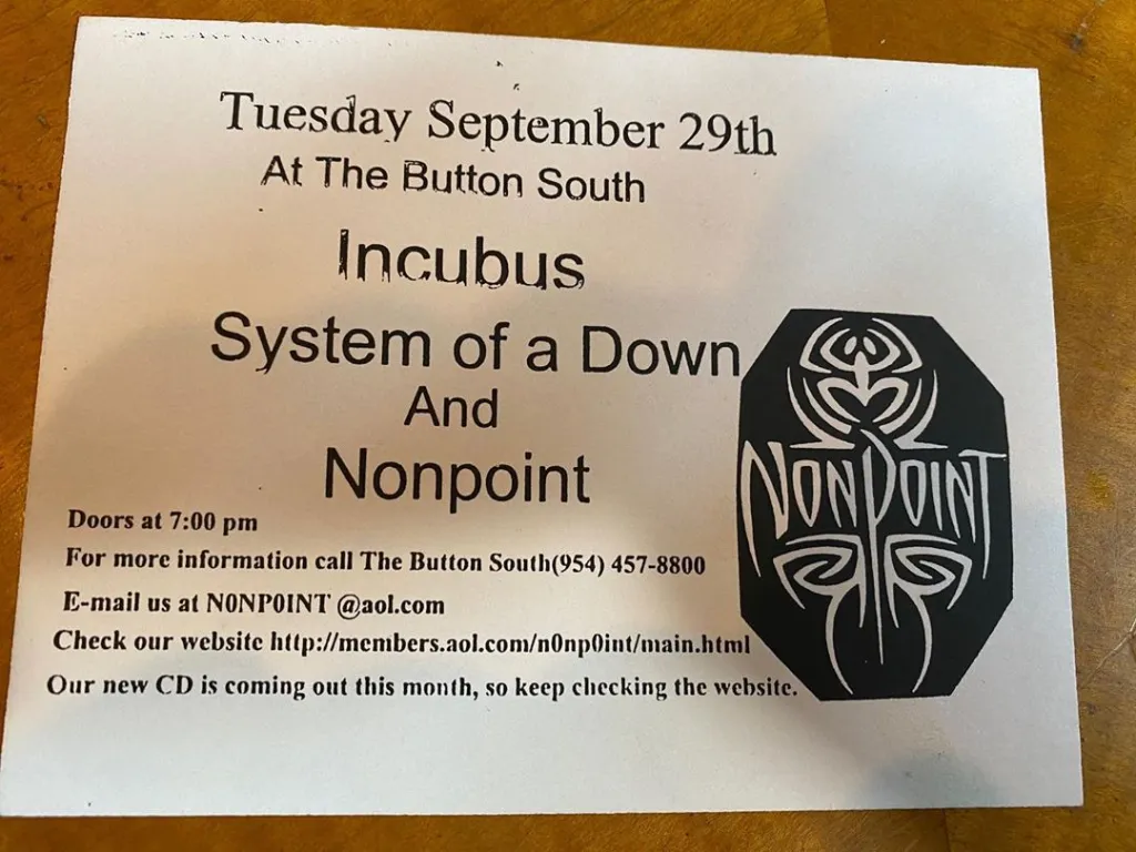 Button South September 29th, 1998 | System of a Down Wiki | Fandom