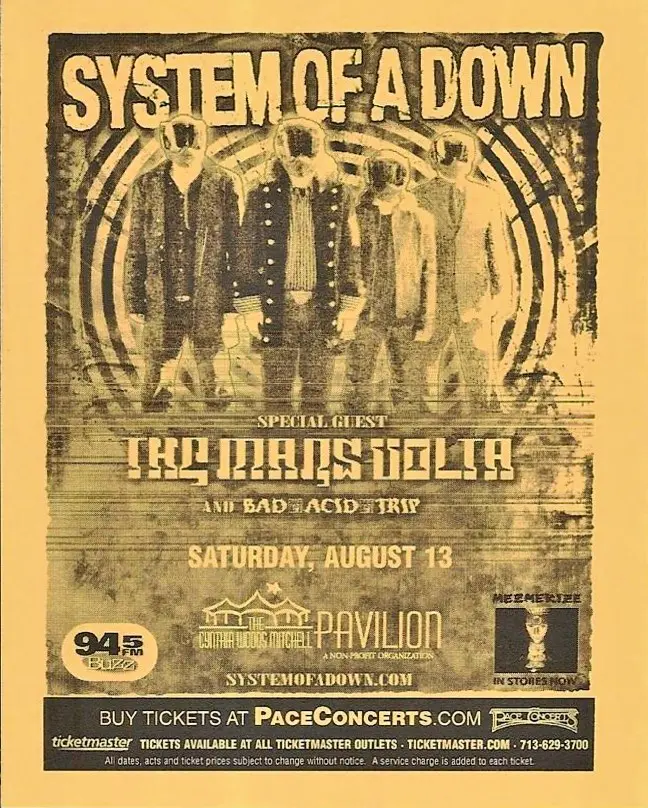 The Cynthia Woods Mitchell Pavilion August 13th, 2005 | System of a ...