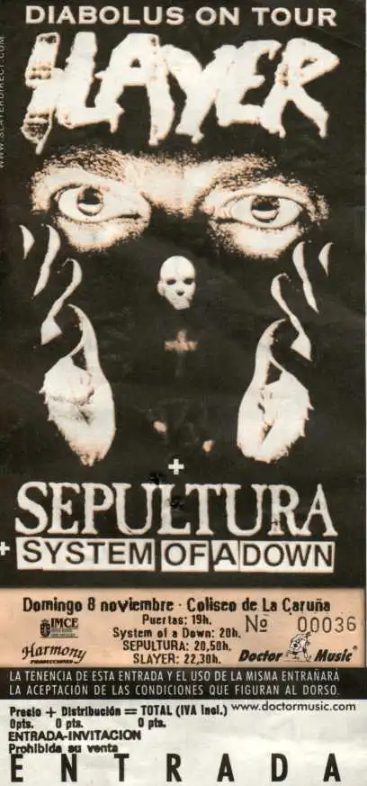 La Cubierta De Leganes November 6th, 1998 | System of a Down Wiki | Fandom