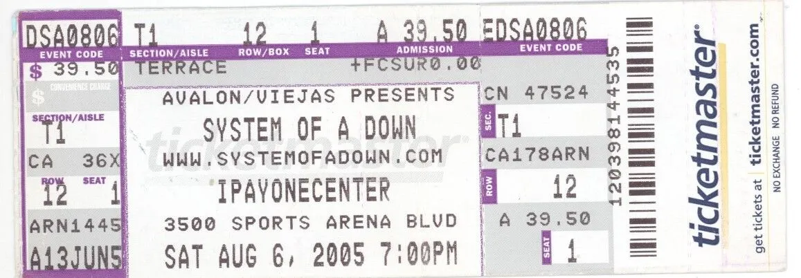 IPayOne Center August 6th, 2005 | System of a Down Wiki | Fandom