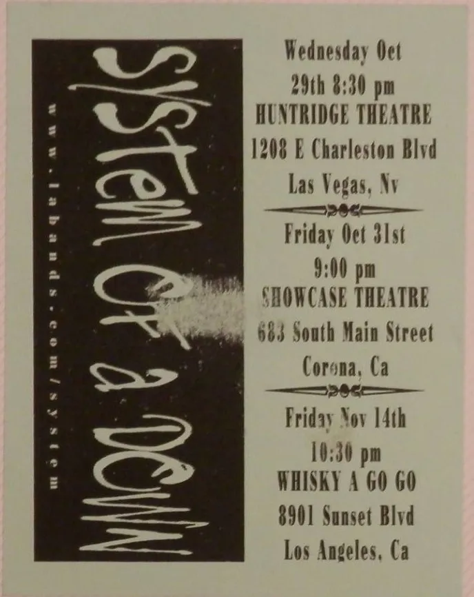 Category:SOAD concerts in 1997 | System of a Down Wiki | Fandom