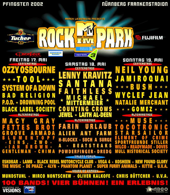 Rock im Park May 17th, 2002 | System of a Down Wiki | Fandom