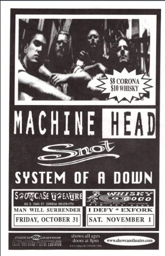 Showcase Theater, October, 31, 1997 | System of a Down Wiki | Fandom