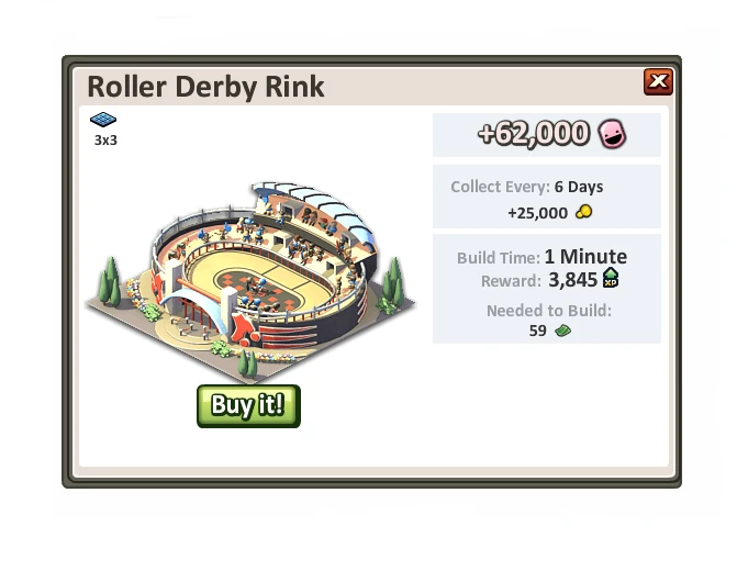 Roller Derby Rink | Social City Wiki | Fandom