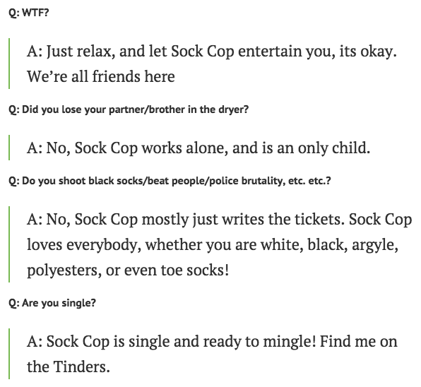 FAQ | Sock Cop Wiki | Fandom