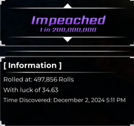 IMPEACHED ‎ | Sol's RNG Wiki | Fandom