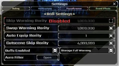 Settings | Sol's RNG Wiki | Fandom