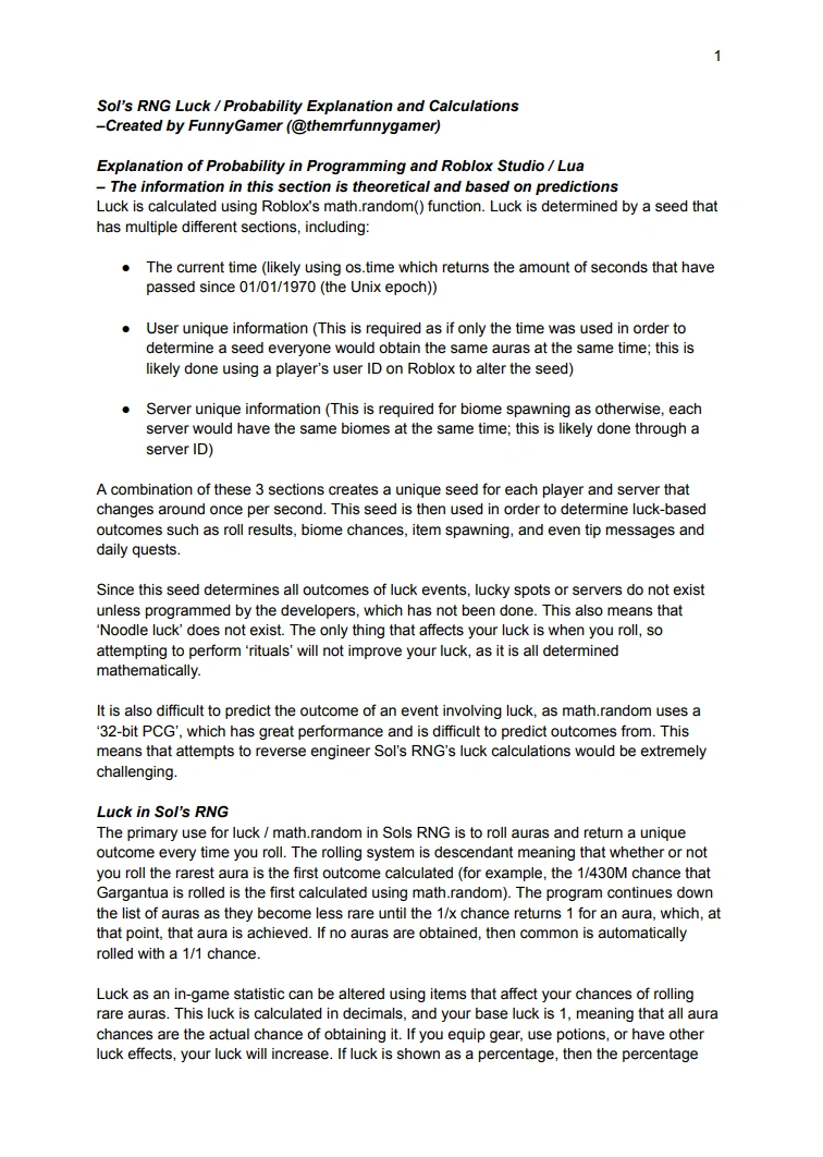 Luck | Sol's RNG Wiki | Fandom