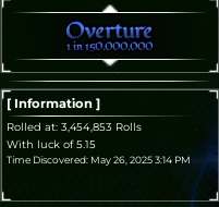 User blog:Rip Sky4167/OVERTURE RAW!!!! | Sol's RNG Wiki | Fandom