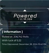 Powered | Sol's RNG Wiki | Fandom