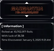GARGANTUA ‎ | Sol's RNG Wiki | Fandom