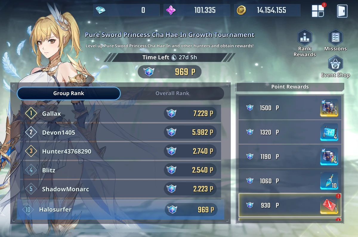 Pure Sword Princess Cha Hae-In Growth Tournament | Solo Leveling: ARISE ...