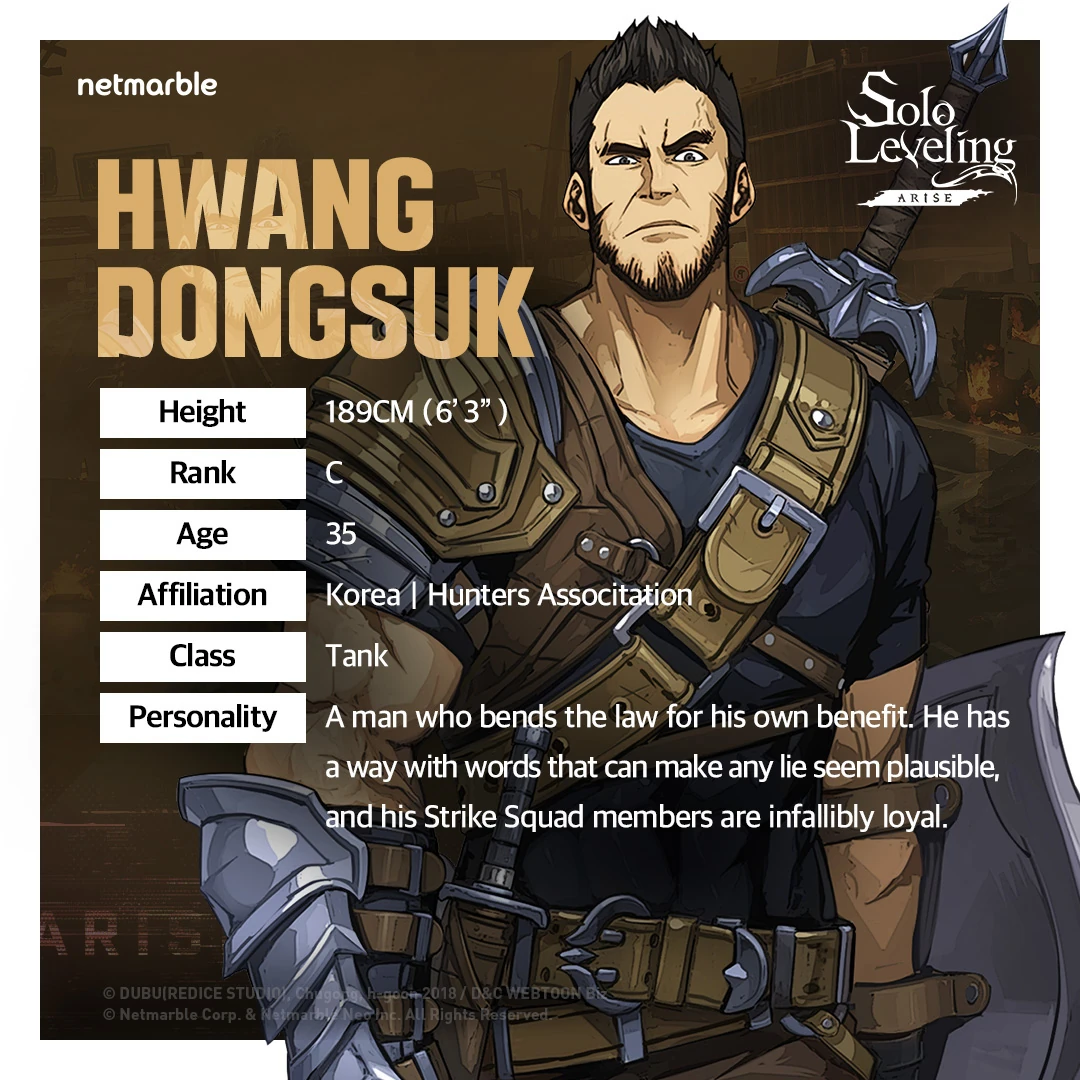 Hwang Dongsuk | Solo Leveling: ARISE Wiki | Fandom