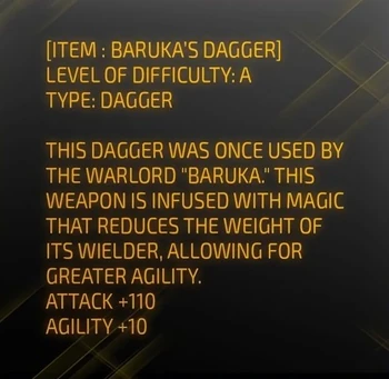 Baruka's Dagger | Solo Leveling Wiki | Fandom