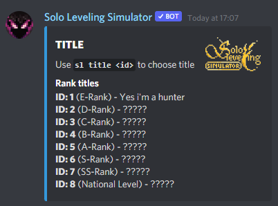 Command: Title | Solo Leveling Simulator Wiki | Fandom