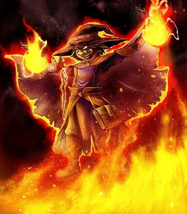 Witch's Ring 8 Powerful Fire Goblin Spirit Dark Arts Revenge Protection ...