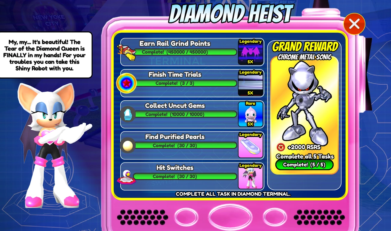 Diamond Heist | Sonic Speed Simulator Wiki | Fandom