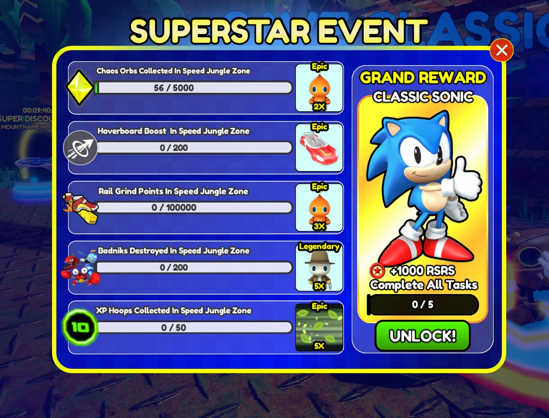 Superstar Event | Sonic Speed Simulator Wiki | Fandom