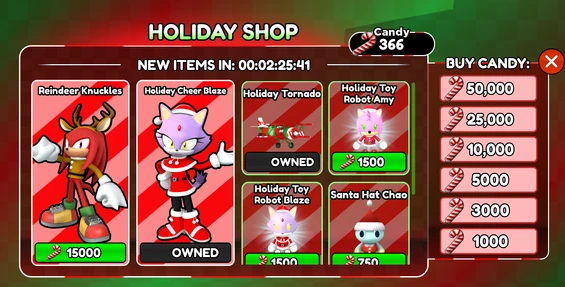 Holiday Shop | Sonic Speed Simulator Wiki | Fandom
