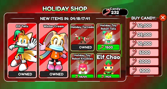 Holiday Shop | Sonic Speed Simulator Wiki | Fandom