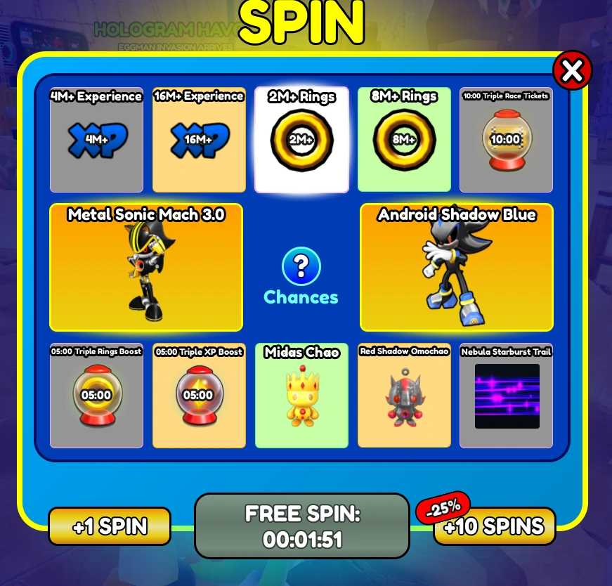 Spin Wheel | Sonic Speed Simulator Wiki | Fandom