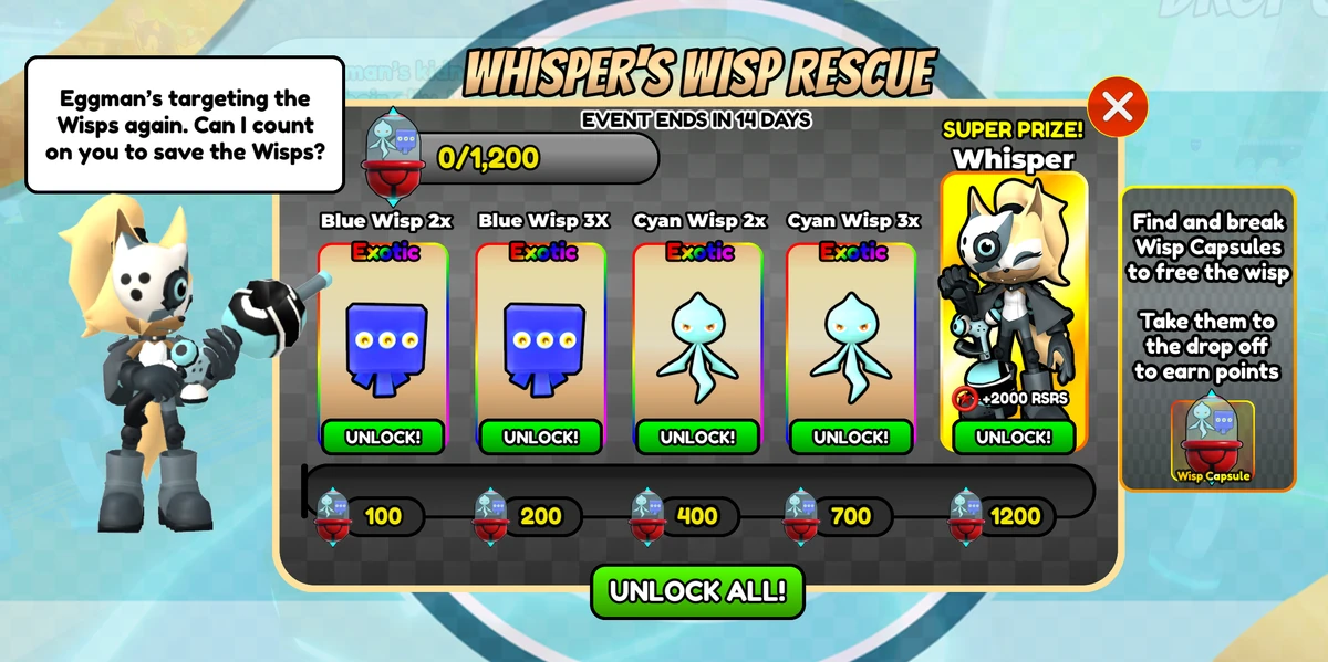 Whisper's Wisp Rescue | Sonic Speed Simulator Wiki | Fandom