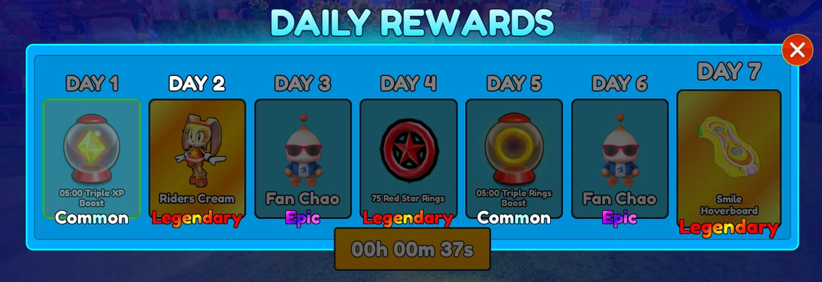 Daily Log-In Rewards | Sonic Speed Simulator Wiki | Fandom