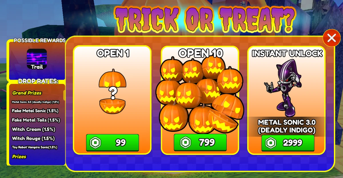 Trick or Treat Capsules | Sonic Speed Simulator Wiki | Fandom