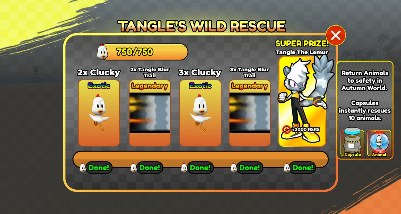 Tangle's Wild Rescue | Sonic Speed Simulator Wiki | Fandom