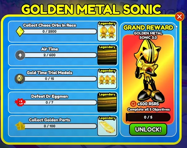 Golden Metal Sonic Event | Sonic Speed Simulator Wiki | Fandom