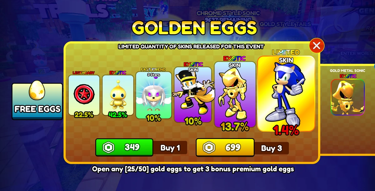 Golden Eggs | Sonic Speed Simulator Wiki | Fandom