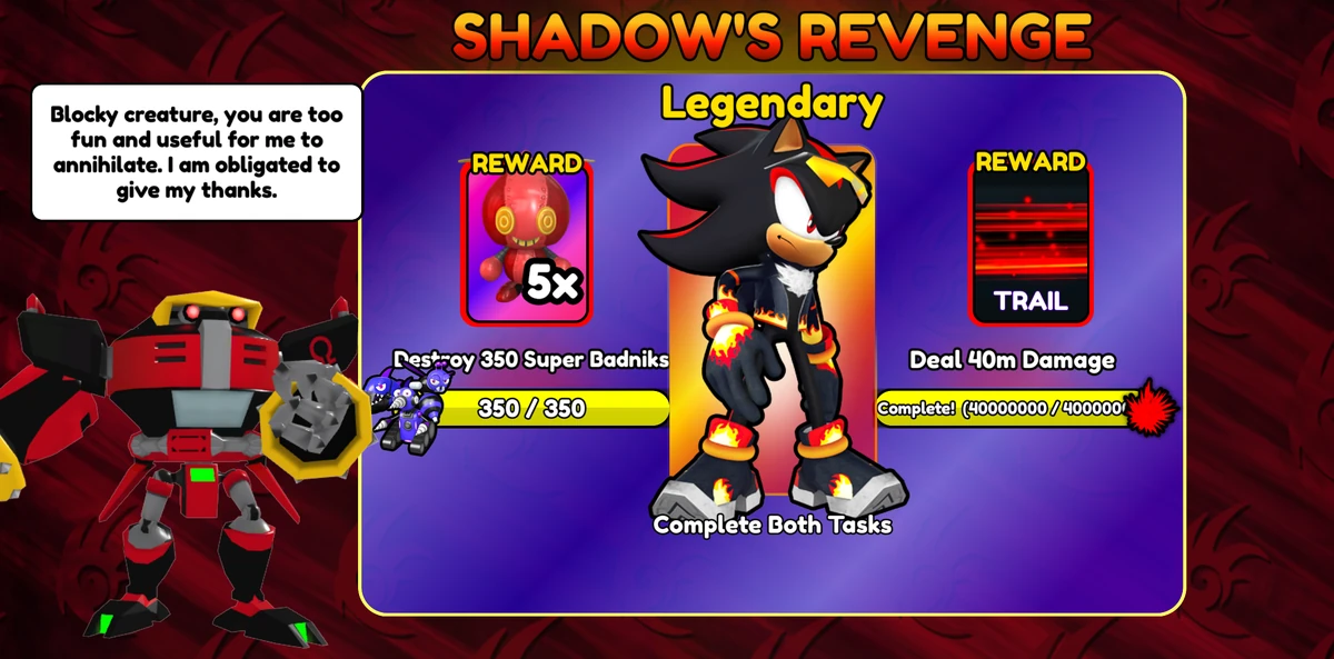 Shadow's Revenge | Sonic Speed Simulator Wiki | Fandom