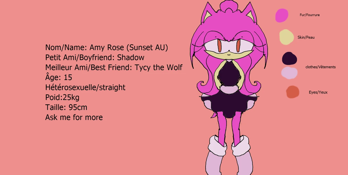 Amy Rose/Sunset Black's universe/Reference Sheets For Artists | Sonic ...
