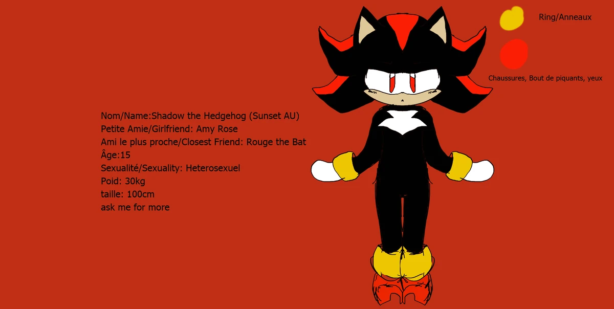 Shadow the Hedgehog/Sunset Black's universe/Reference Sheets For ...