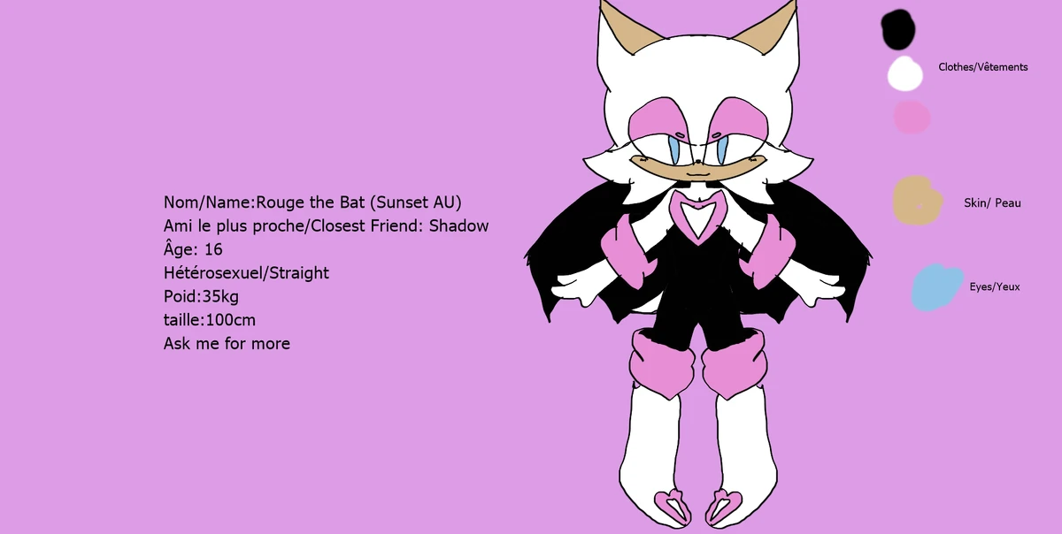 Rouge the Bat/Sunset Black's universe/Reference Sheets For Artists ...