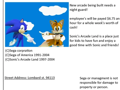Sonic's Arcade Land | Sonic's Arcde Land FNAS Wiki | Fandom