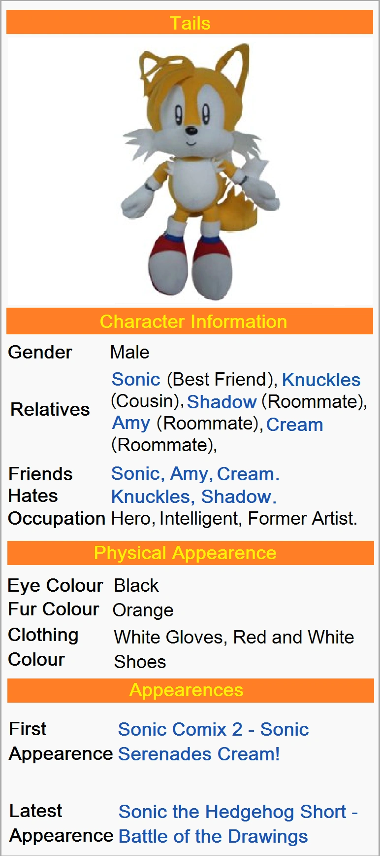 User blog:SonicWhacker55/Tails | SonicWhacker55 Wiki | Fandom