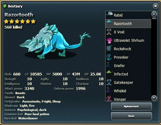 Razortooth | Sorcery Quest Wiki | Fandom