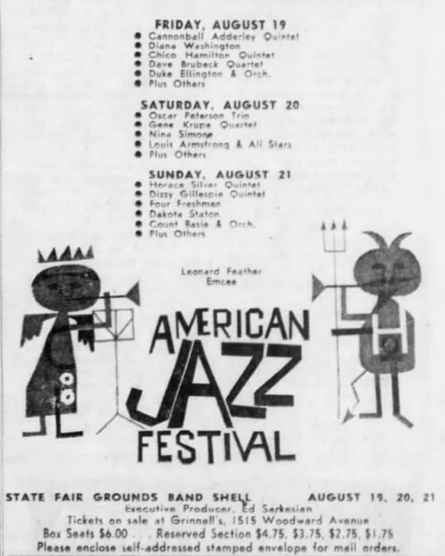Detroit Jazz Festival 1960 | Soul Concerts Wiki | Fandom