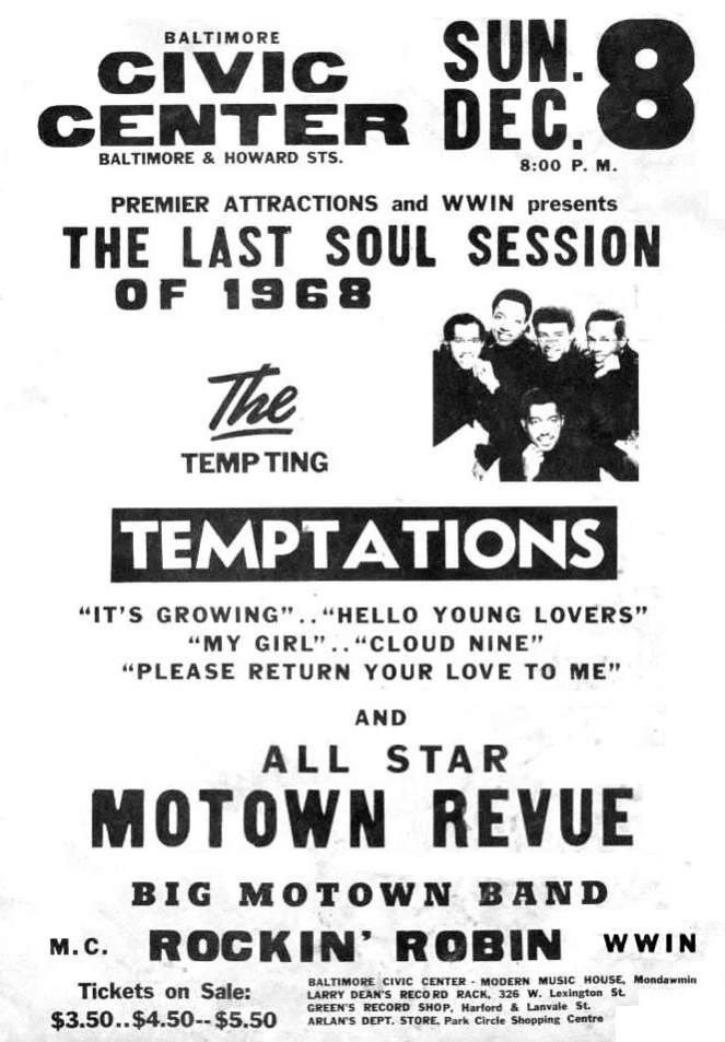 December 8, 1968 Civic Center, Baltimore, MD | Soul Concerts Wiki | Fandom