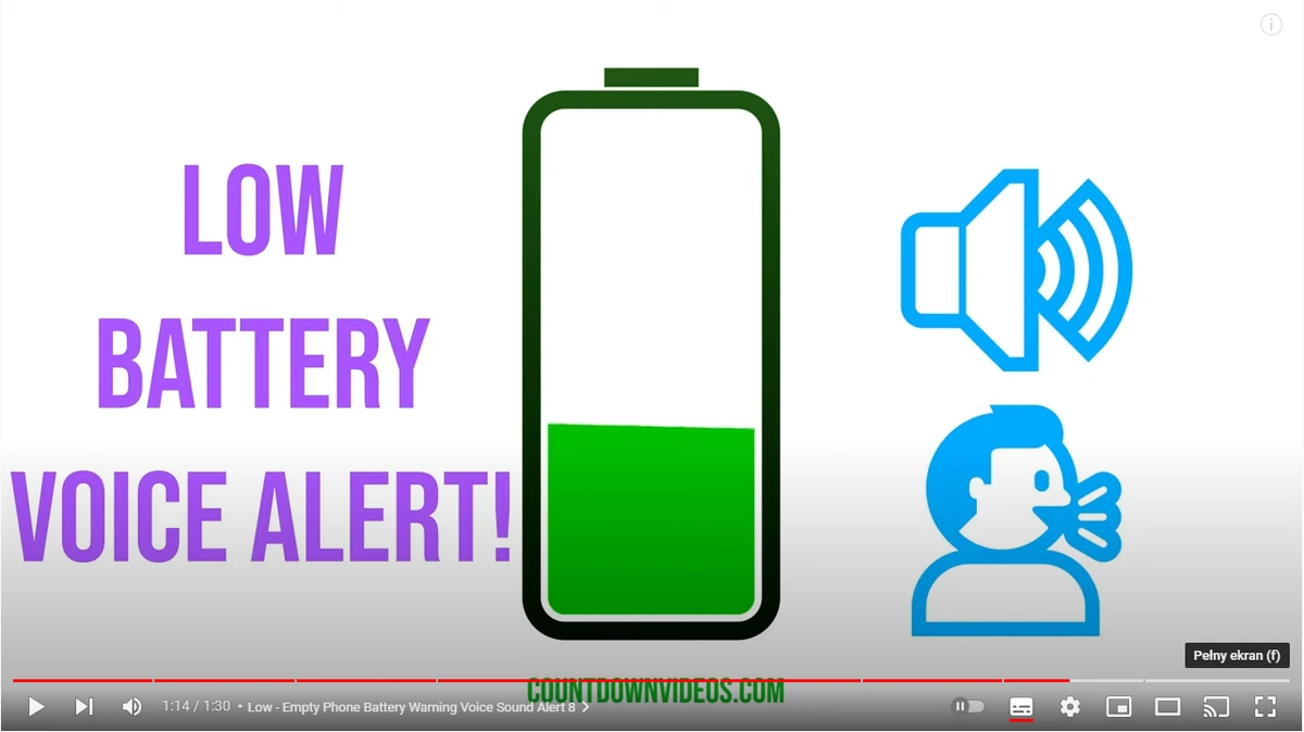 - Empty Phone Battery🔋9 Voice 🗣Warning Sound Alerts⚠️with Battery ...