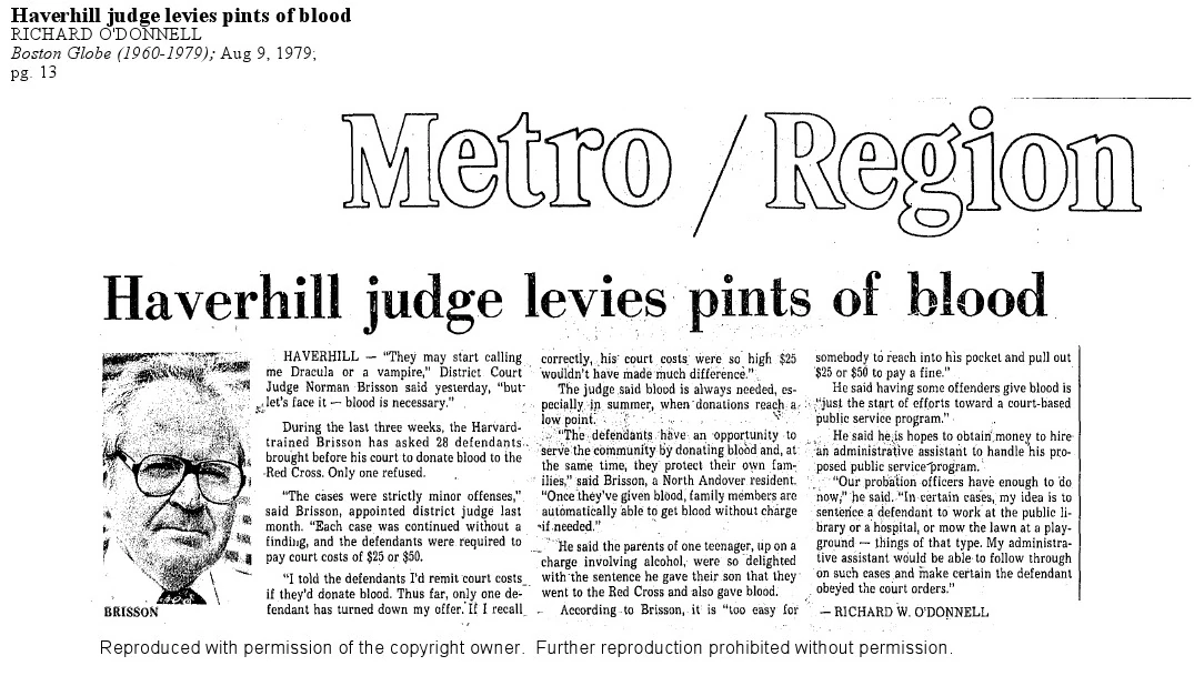 1979 judge levies pints of blood | SoUO Wiki | Fandom