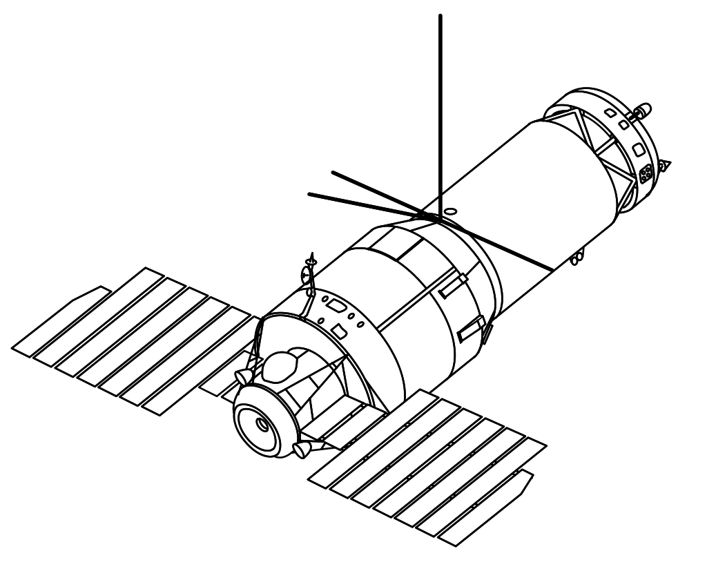 Space Probe Drawing With Wheels