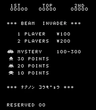 Space Invaders High Score Screen