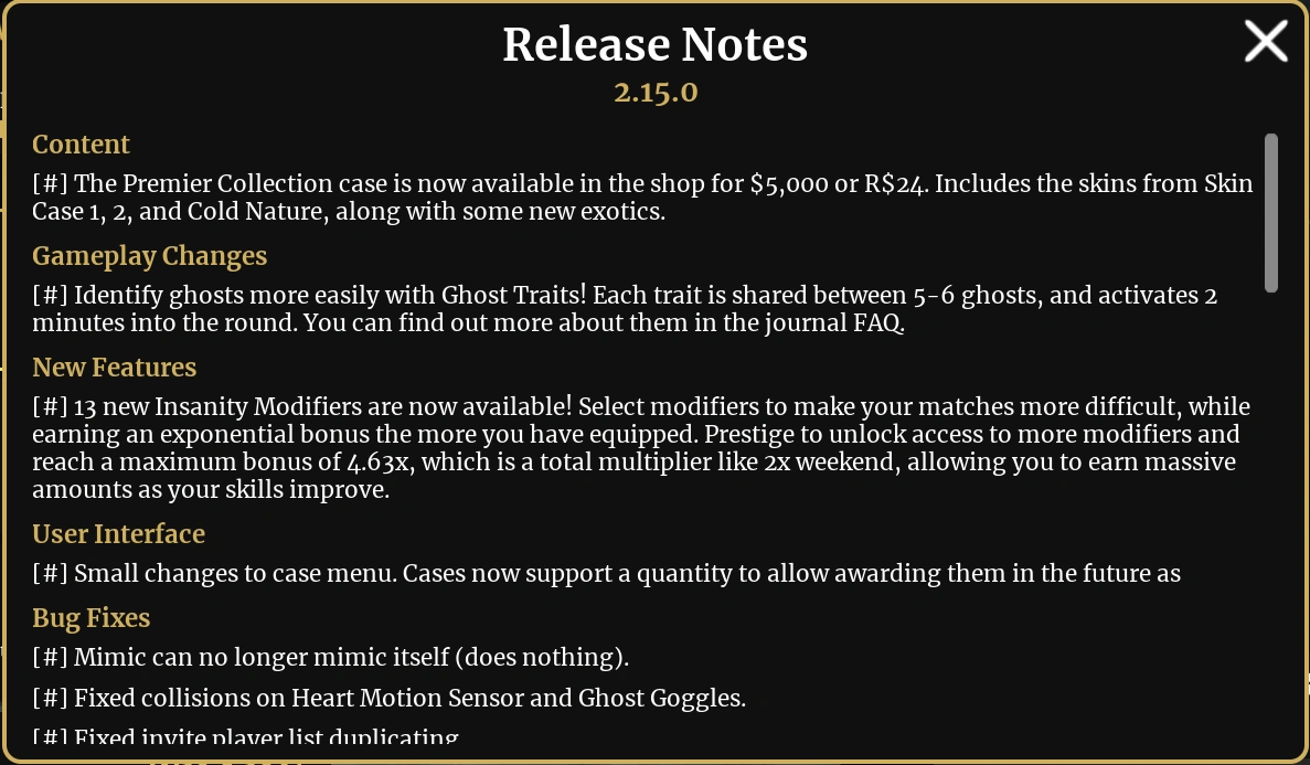 Changelog | Specter2 Wiki | Fandom