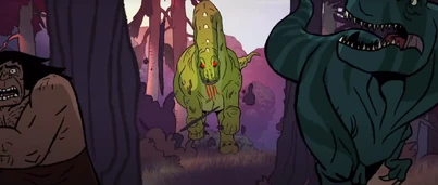 Genndy Tartakovsky's Primal - Infected Sauropod Chases Spear and Fang ...