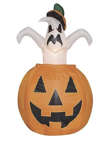 Ghost Rising from Pumpkin Animated Airblown Inflatable | Spirit ...
